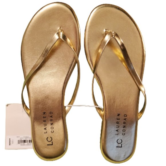LC Lauren Conrad | Shoes | Lc Lauren Conrad Honey Womens Flip Flop Gold ...